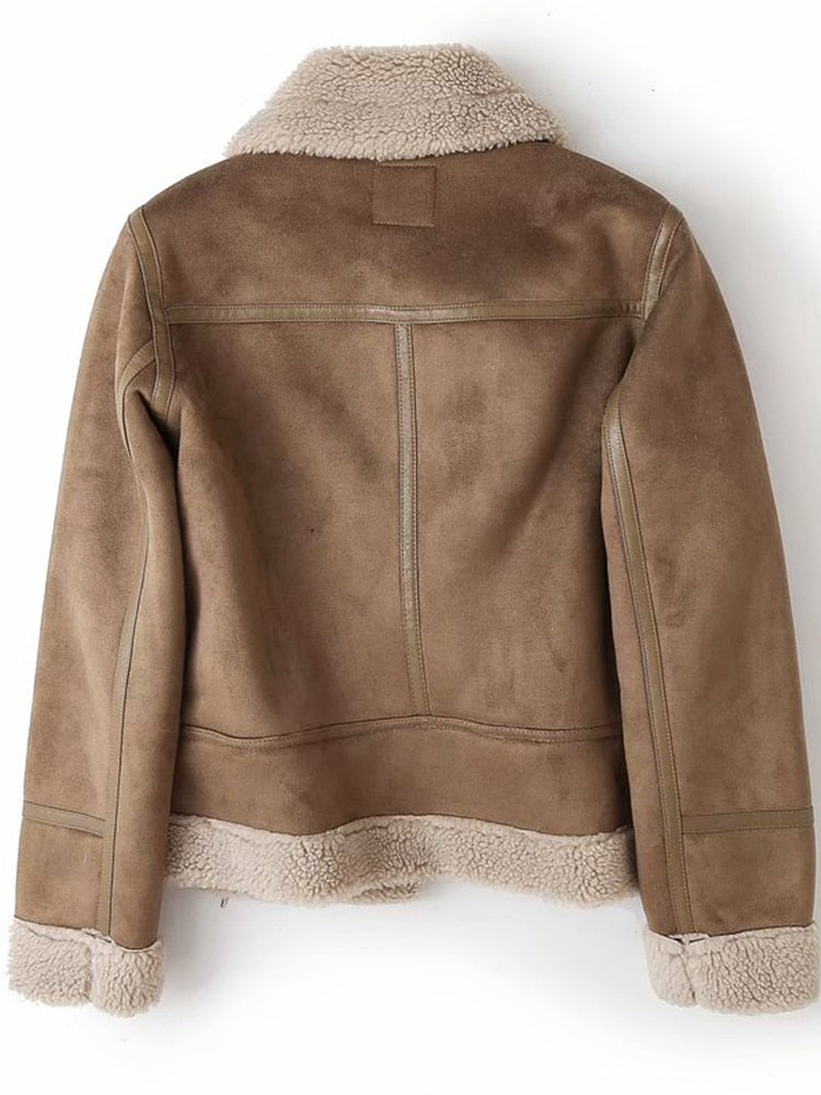 Brown - Monseratt Shearling Jacket – SunsetFashionLA